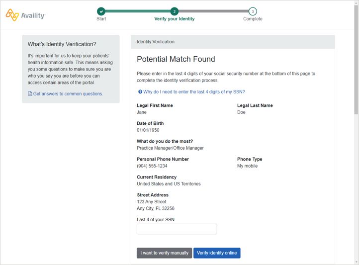 Verify your identity online