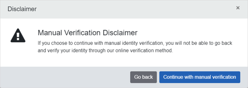 Verify your identity manually