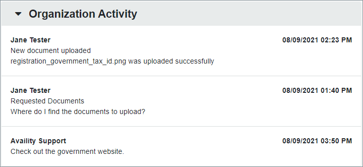 Upload documents to Availity for your Pending organization