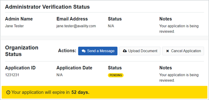 Upload documents to Availity for your Pending organization