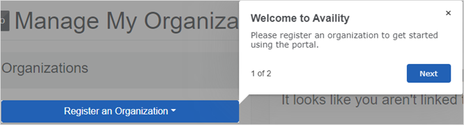 Register an organization in Availity Essentials